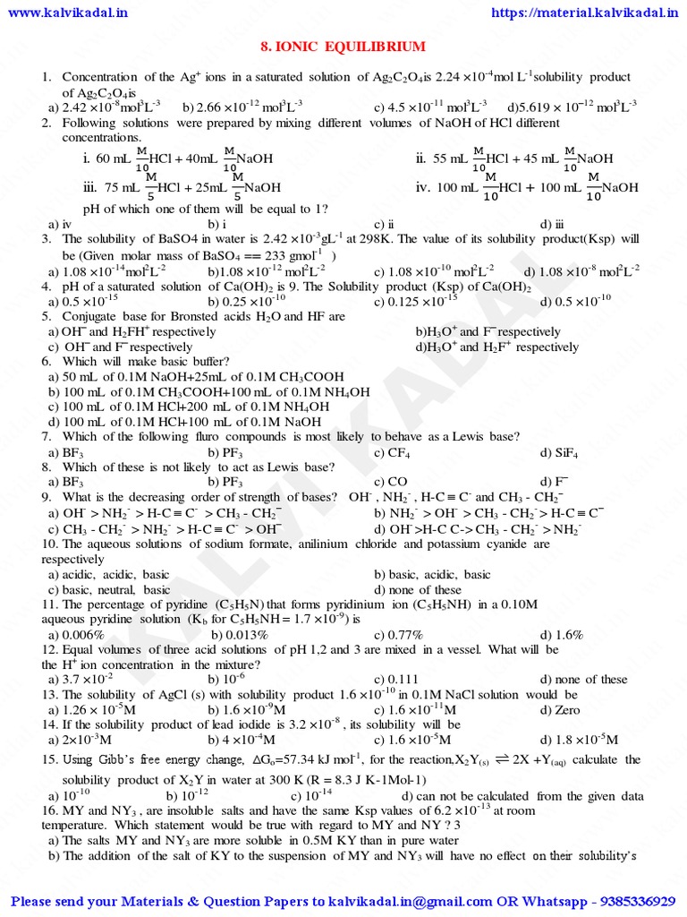 KALVI KADAL 12th Chemistry EM 1 Marks Question Bank Volume 2 WWW ...