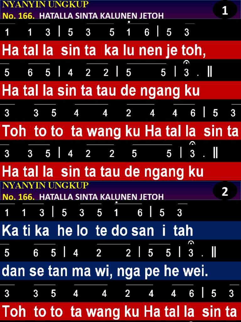 Lirik Hatalla Sinta Kalunen 166 | PDF | Memasak, Makanan, & Anggur