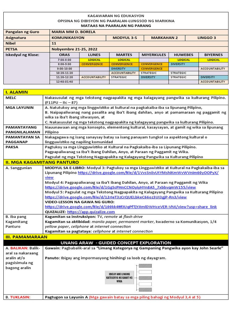 DLL Komunikasyon Q2 Week-3 | PDF