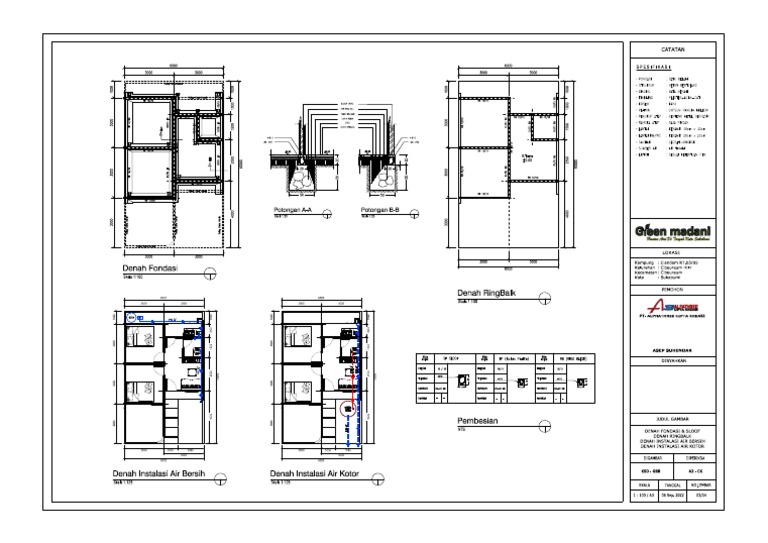Shop Drawing - Denah Fondasi | PDF
