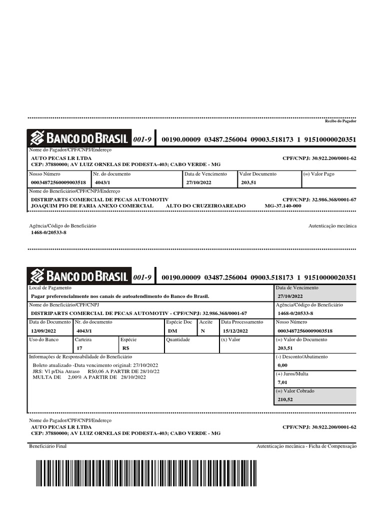 Boletos | PDF | Pagamentos | Brasil