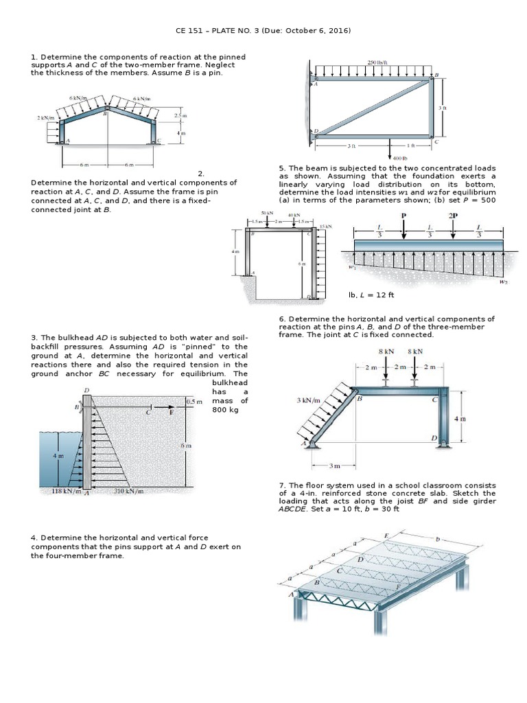 Determining Reactions and Forces in Multi-Member Frame Structures | PDF