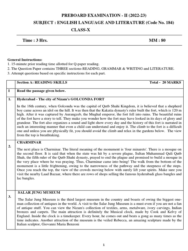 English X Set-3 QP | PDF