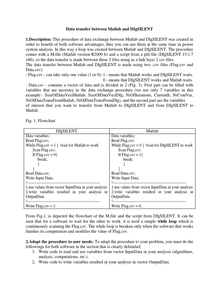 Data Transfer Between Matlab and DigSilent | PDF | Matlab | Comma Separated Values