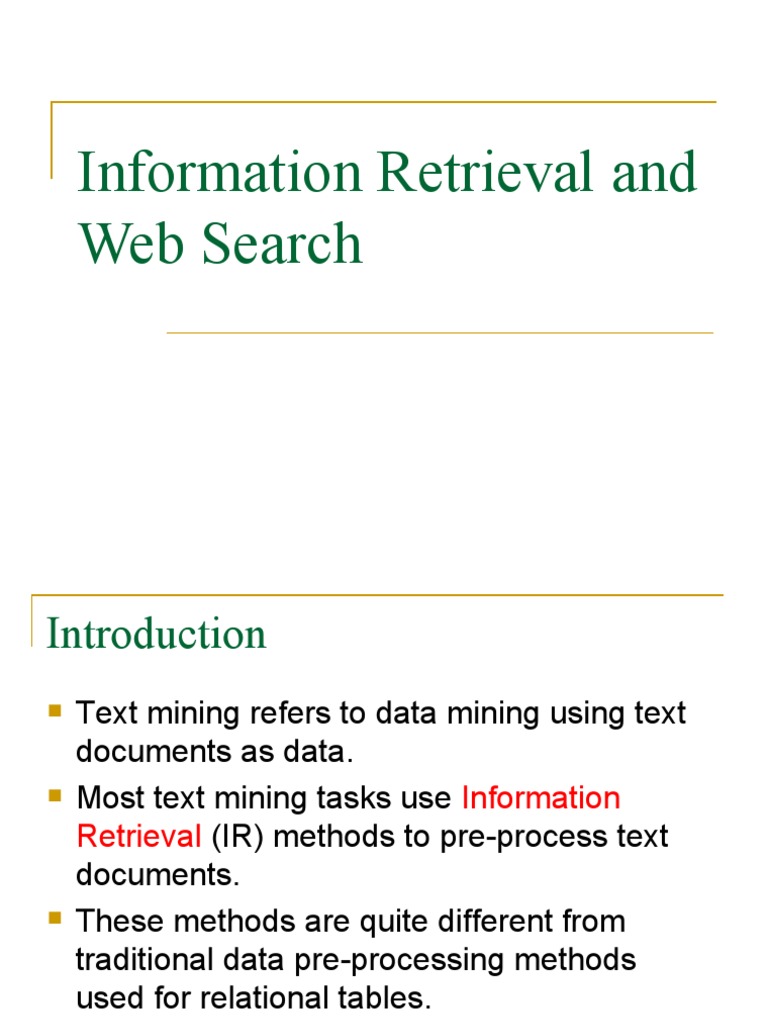 CS583 Info Retrieval | PDF | Information Retrieval | Search Engine Indexing