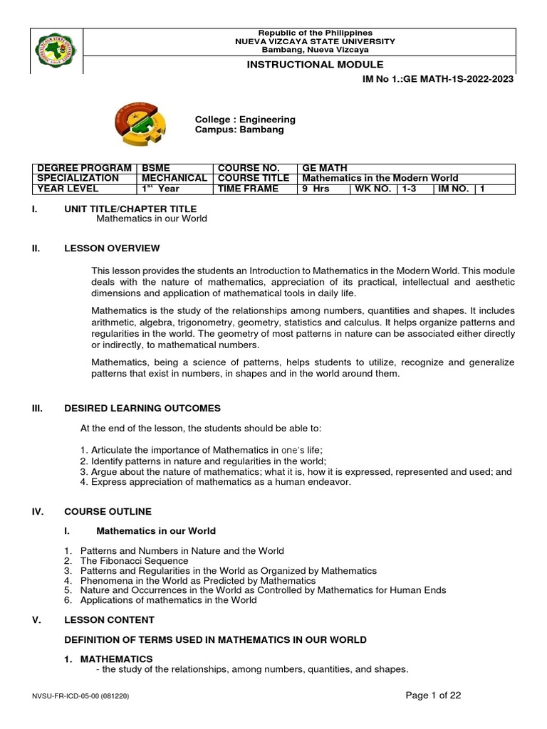 Introduction to Modern Mathematics | PDF | Pattern | Mathematics