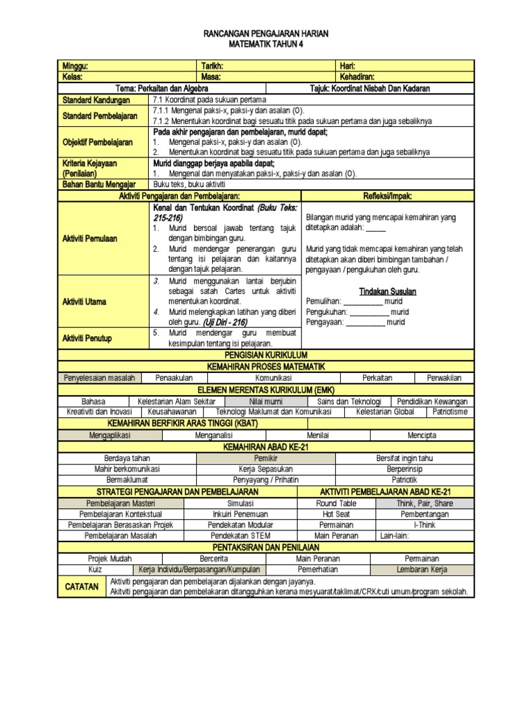 Koordinat Nisbah Dan Kadaran | PDF