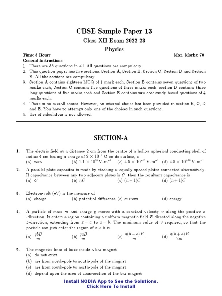 Physics Class 12 | Download Free PDF | Magnetic Field | Waves