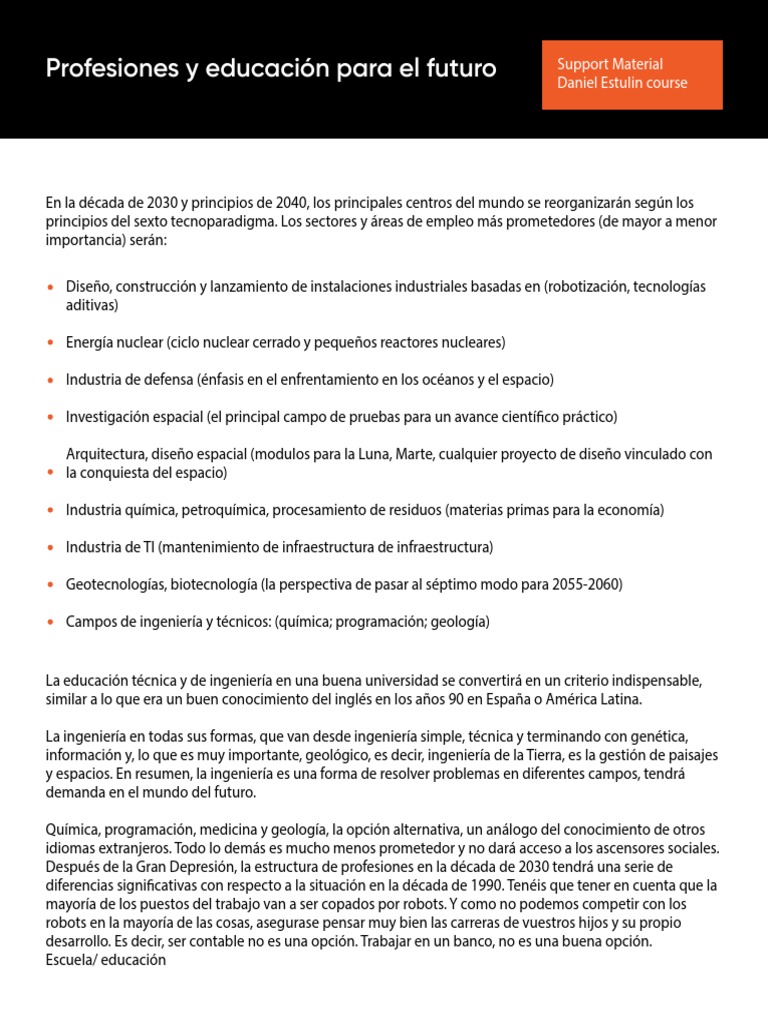 Profesiones Del Futuro | PDF | Ingeniería | La energía nuclear