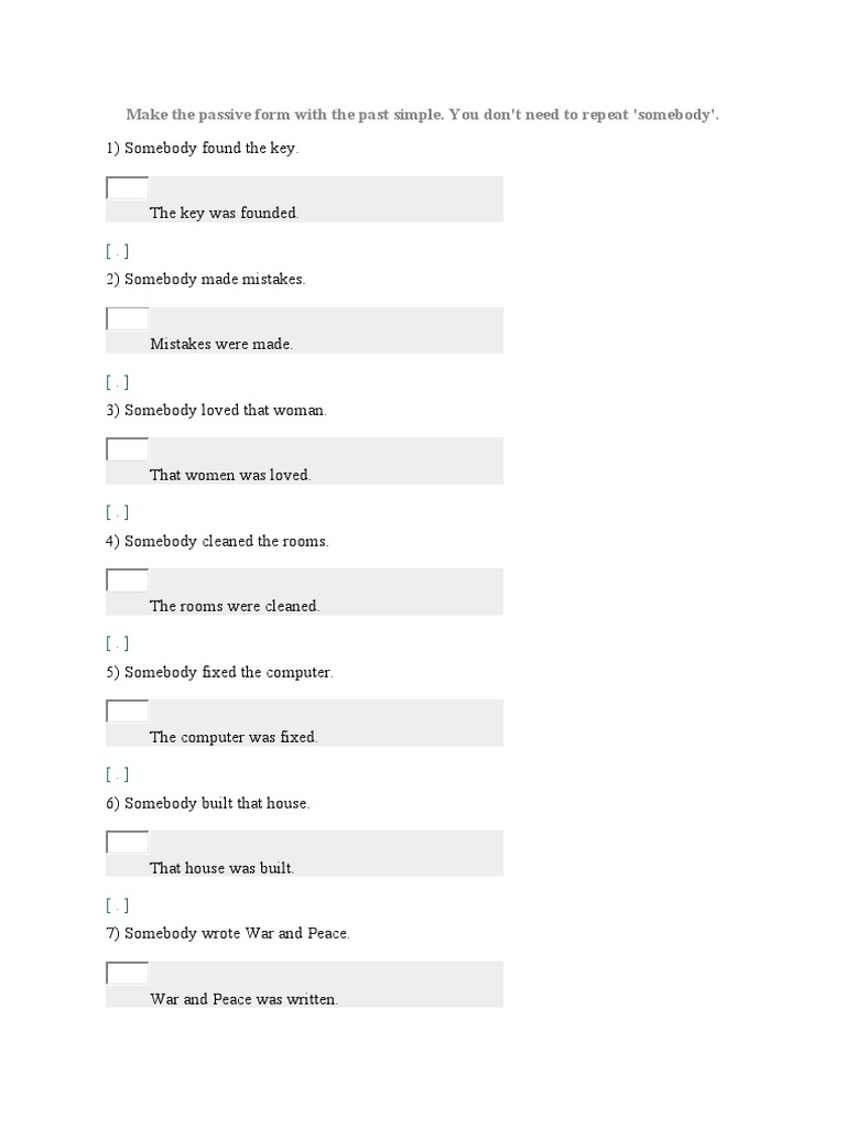 Passive Voice Past Simple Examples | PDF
