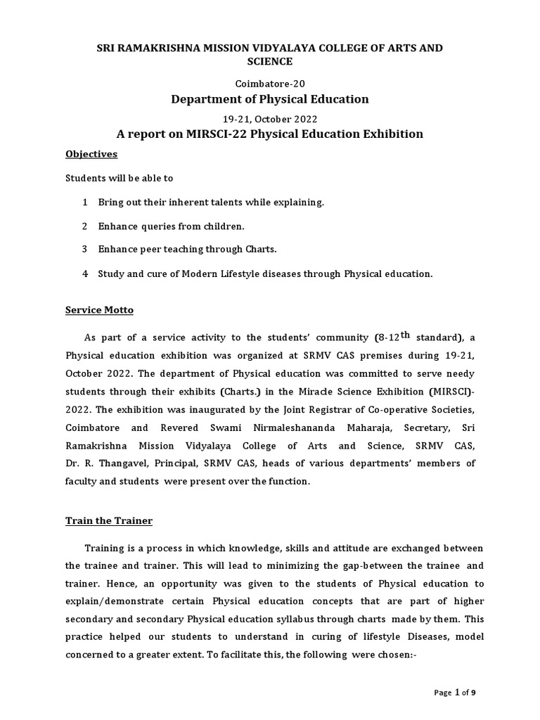 Physical Education Report | PDF | Physical Education | Learning