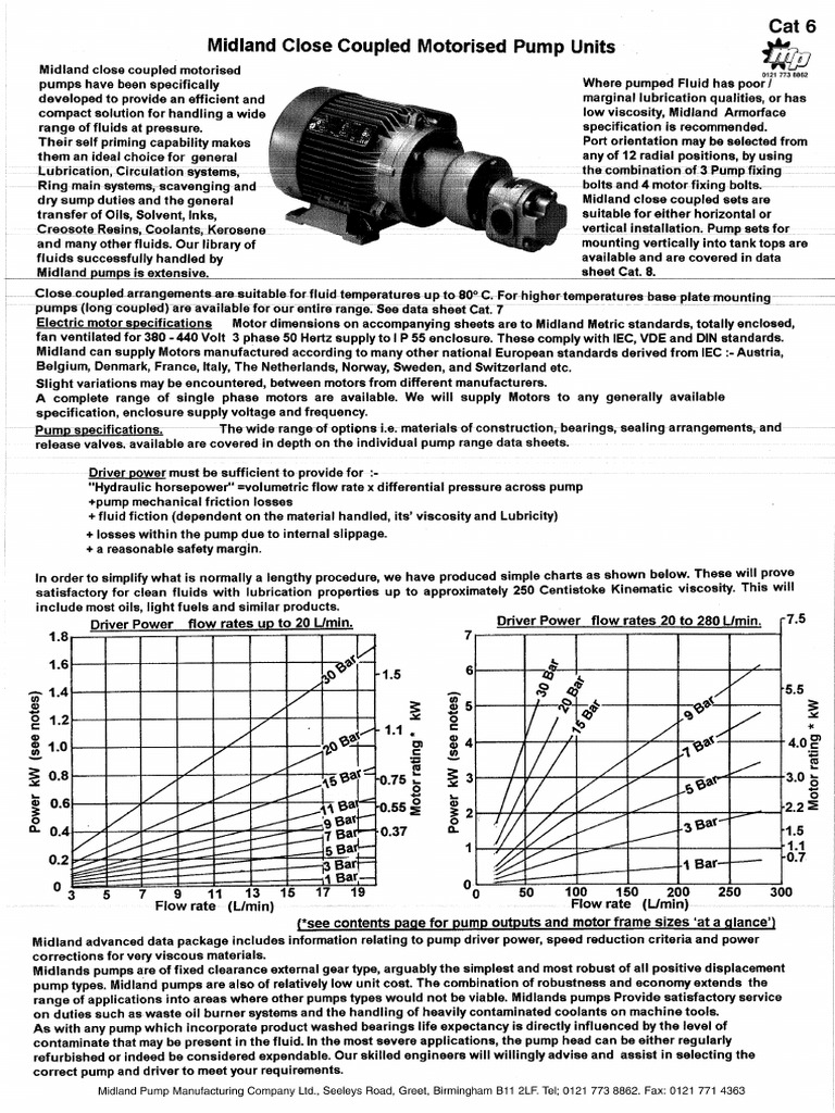 Pump Drawing With Motor Flange Mounted | PDF