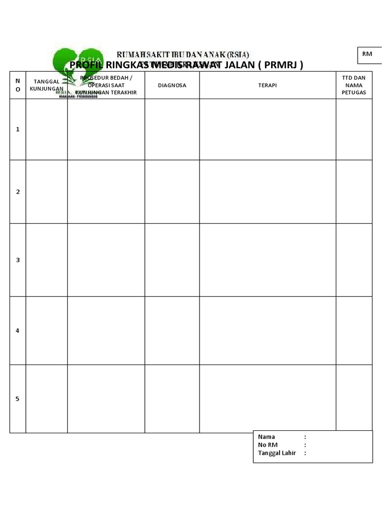 Profil Ringkas Medis Rawat Jalan | PDF