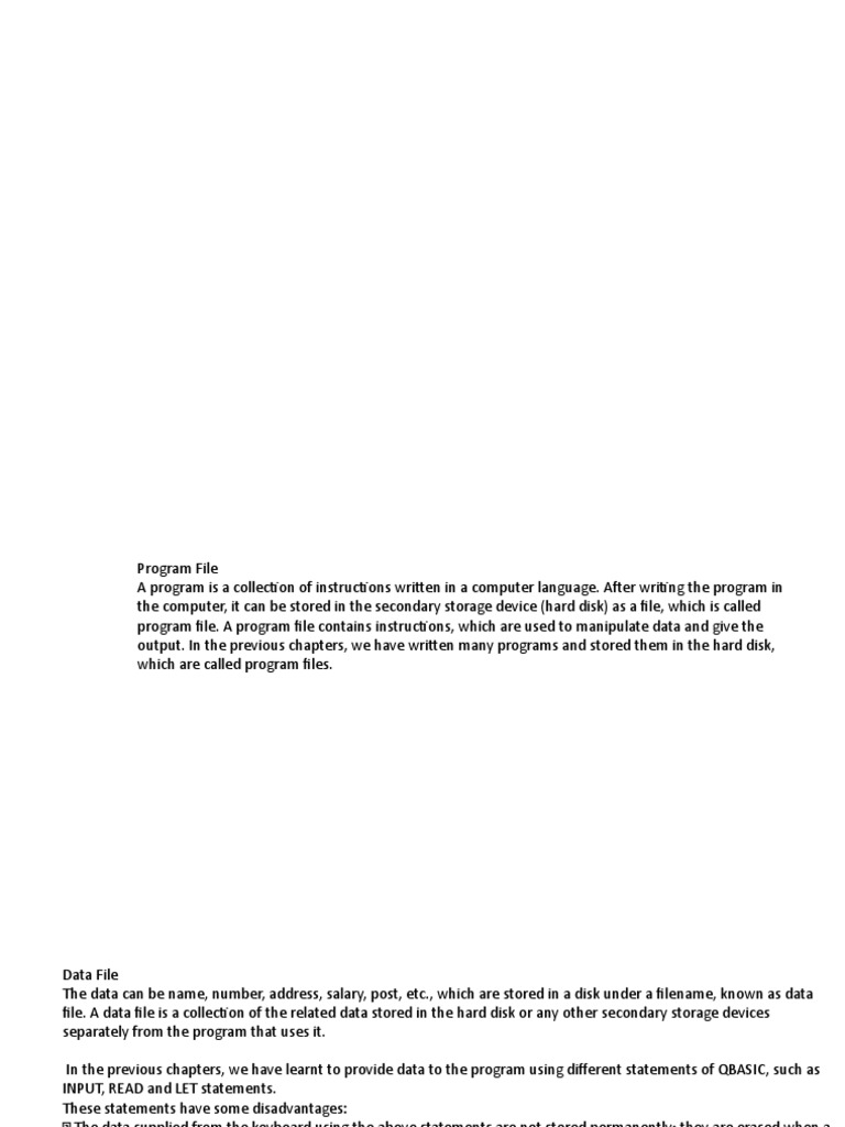 File Handling in Qbasic | PDF | Computer File | Programming File Handling in Qbasic | PDF | Computer File | Programming