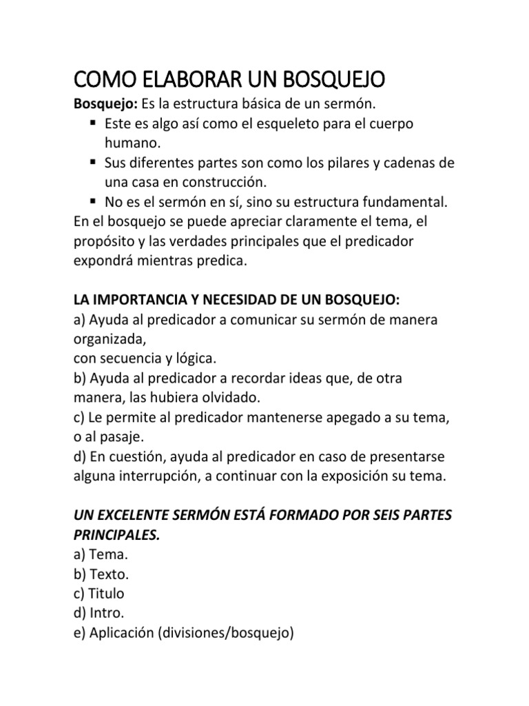 Como Preparar Un Bosquejo para Predicar | Descargar gratis PDF | Dios ...