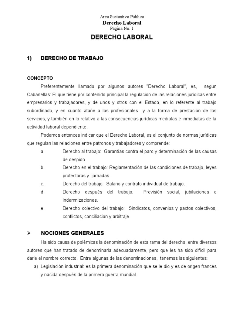 Introducción al Derecho Laboral | PDF | Derecho laboral | Salario