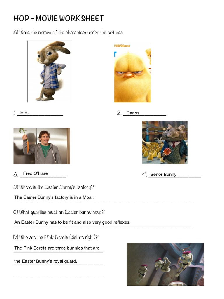 hop movie worksheet | PDF