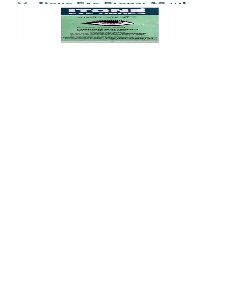 Itone Eye Drops, 10 ML Price, Uses, Side Effects | PDF | Health Care ...