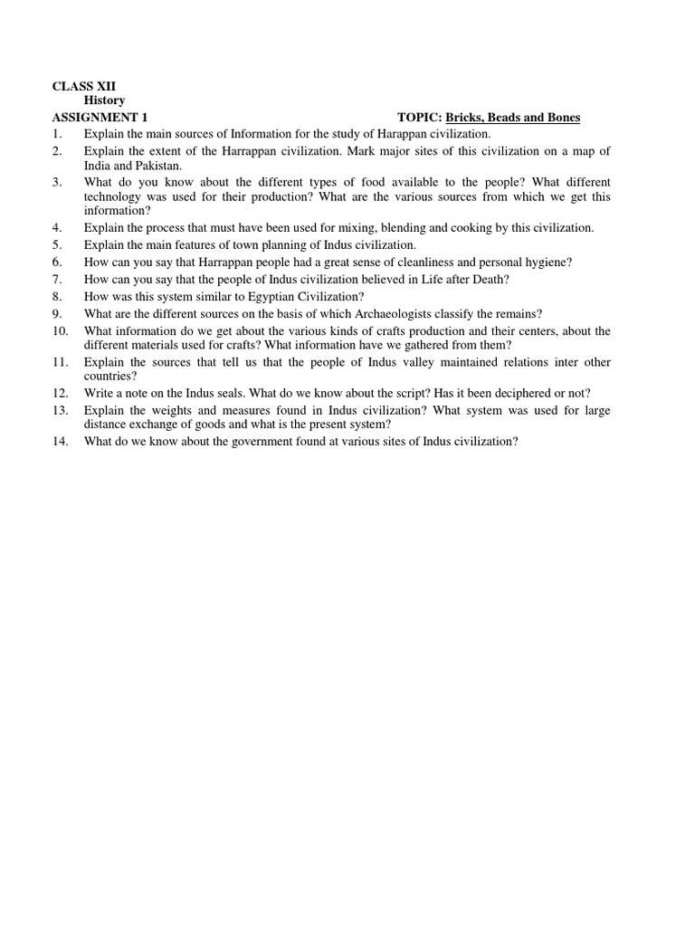 CBSE Class 12 History Worksheet | PDF