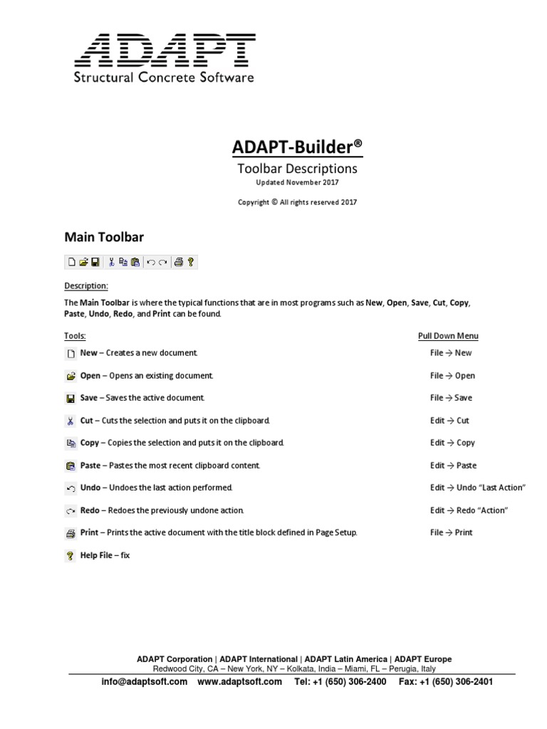 Adapt Builder 2017 Toolbars Quick Reference | PDF | Circle | Finite Element Method