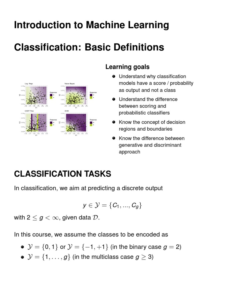 Slides Classification Basicdefs | Download Free PDF | Statistical ...