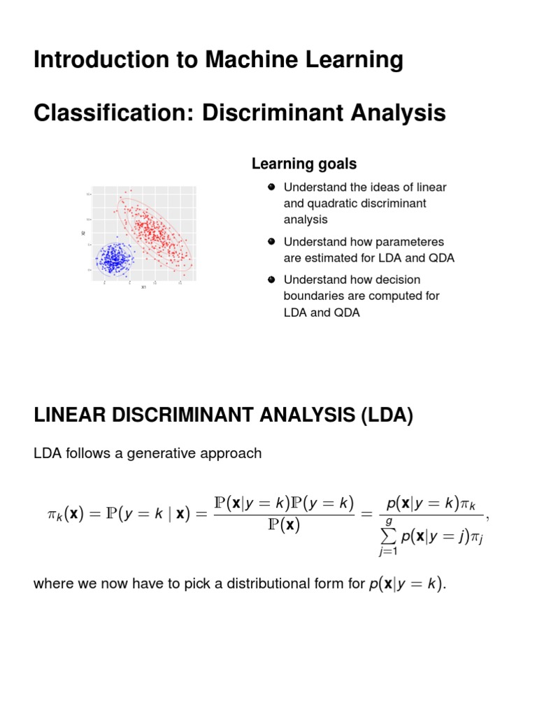 LDA & QDA in Machine Learning | PDF | Applied Mathematics | Statistics