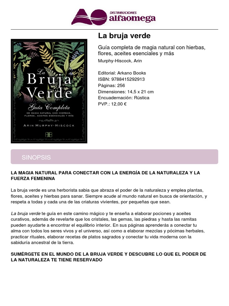 La bruja verde: magia natural y sanación | PDF