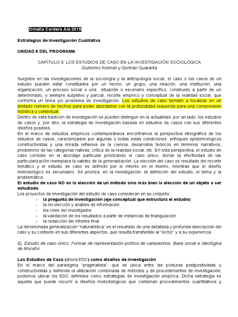 Neiman y Quaranta Ud6 | PDF | Caso de estudio | Teoría