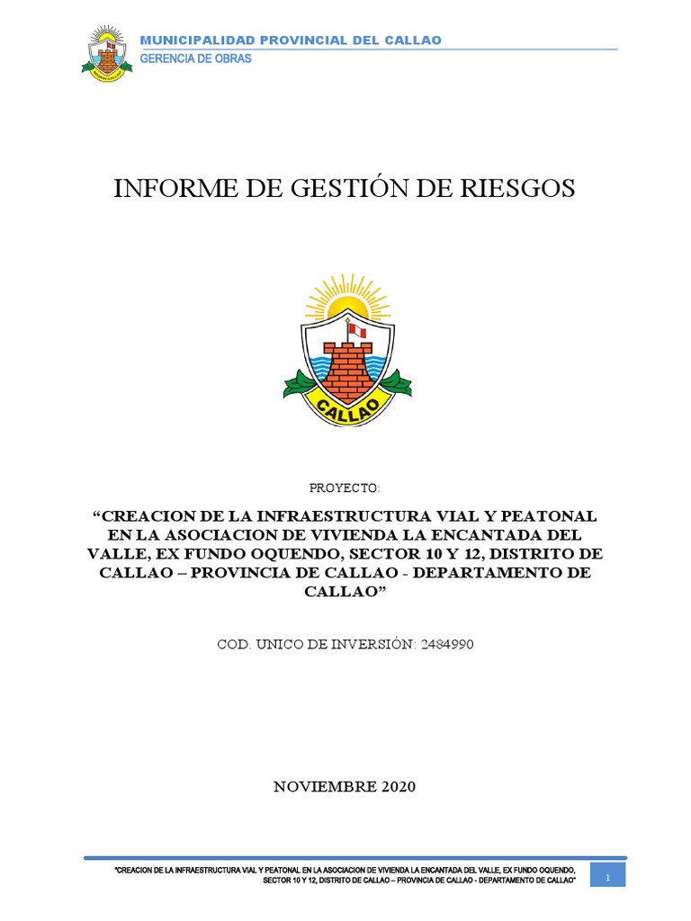 Informe de Gestión de Riesgos | PDF | Riesgo | Probabilidad