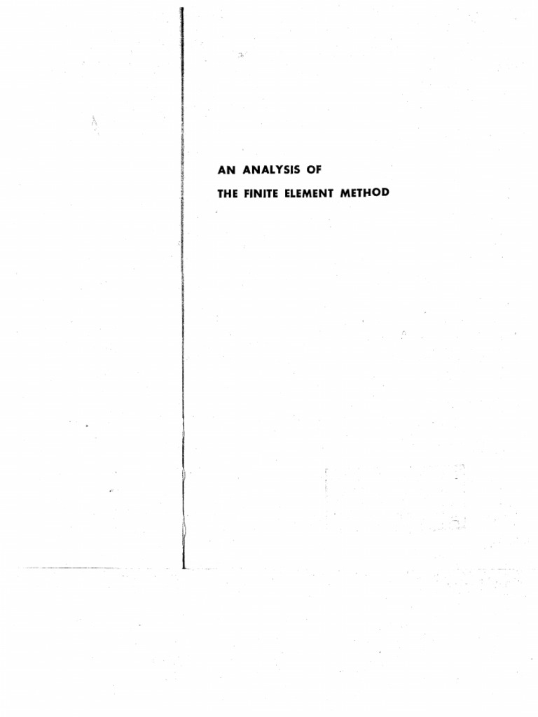 An Analysis of The Finite Element Method1 | PDF | Finite Element Method | Numerical Analysis