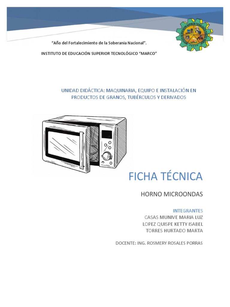 Actividad 5 Horno Microondas Ficha (Grupo) | PDF | Microondas | Bienes manufacturados