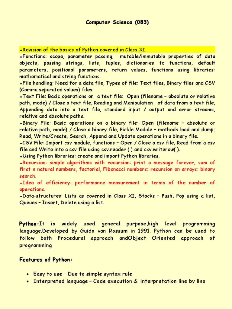 Xii Cs Unit I Part1 Revision Tour 2020 21 Pdf Data Type Control Flow