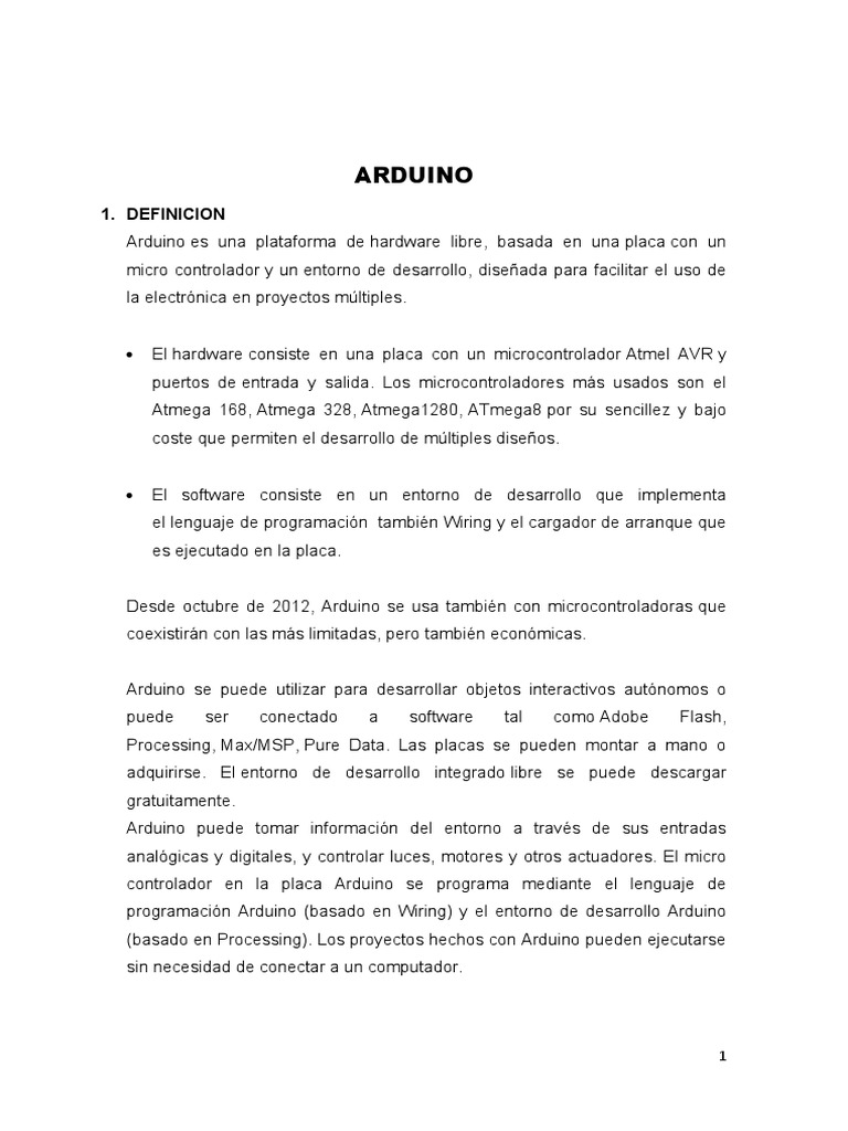 Monografia de Arduino Listo | PDF | Arduino | Ciencias de la Computación
