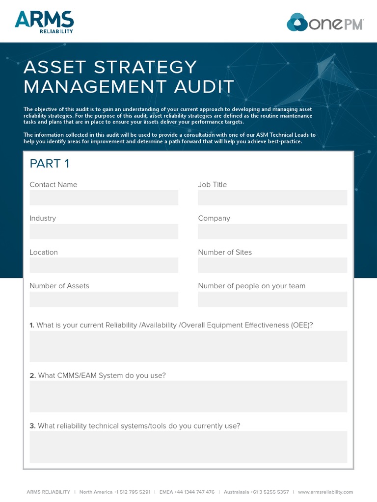 ARMS Reliability Asset Strategy Management Audit | PDF | Reliability ...