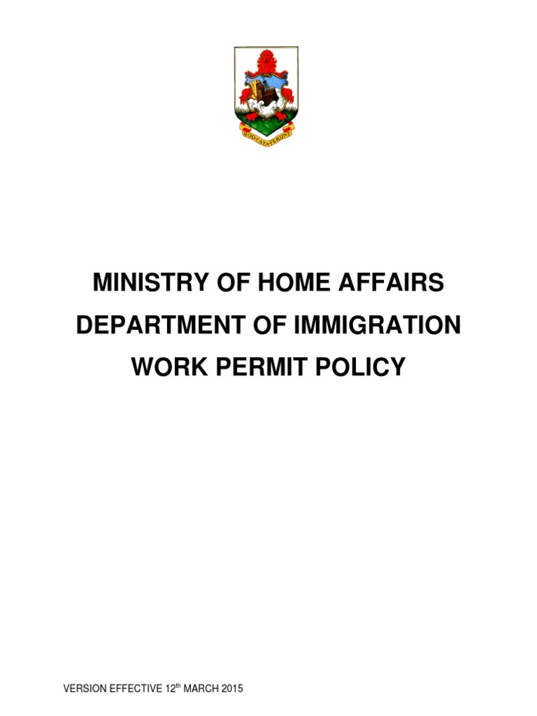 Immigation Work Permit Policy 2015 | PDF | Employment | Bermuda