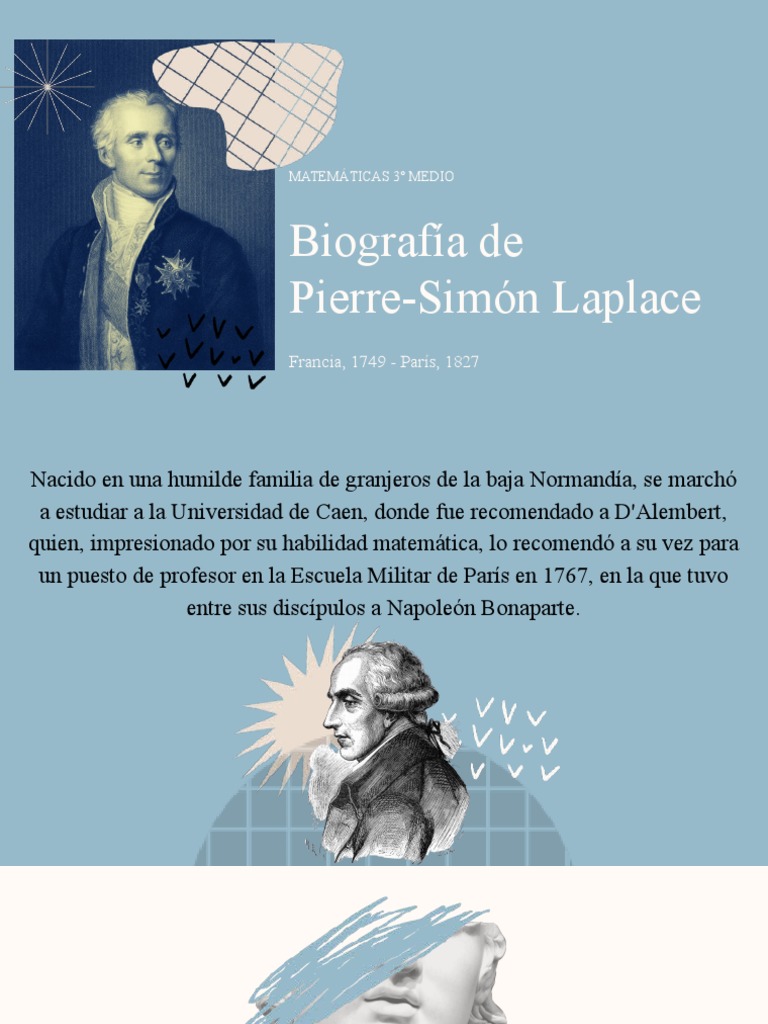 Biografía de Pierre-Simón Laplace: Francia, 1749 - París, 1827 | PDF