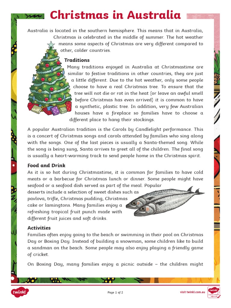 Christmas in Australia Fact File | PDF | Christmas | Foods