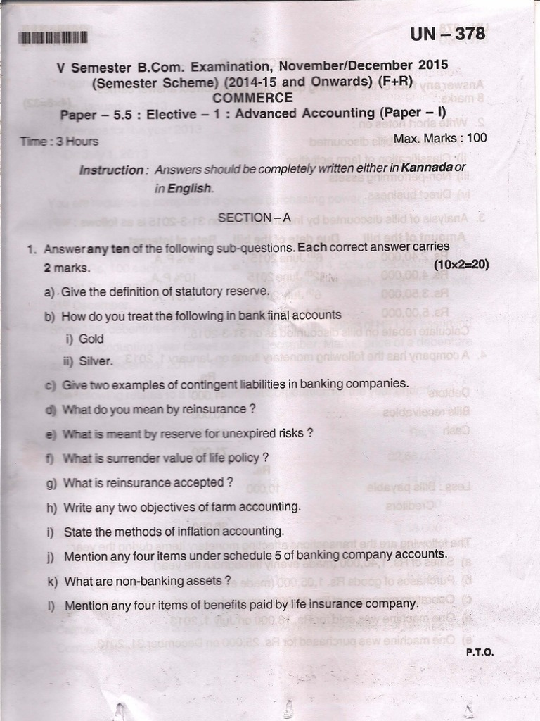 Bcom 5sem Advanced Accounting | PDF