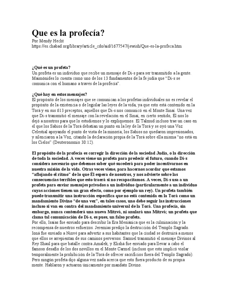 Que Es La Profecía | PDF | Profecía | Profeta