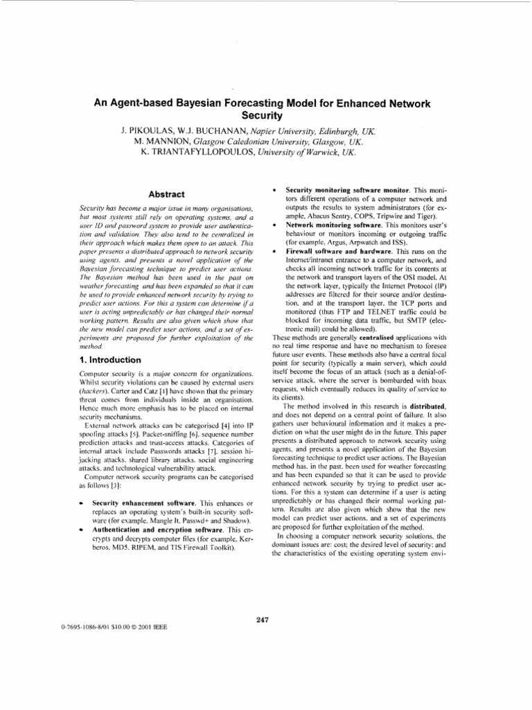 An Agent-based Bayesian Forecasting Model for Predicting User Actions and Enhancing Network ...