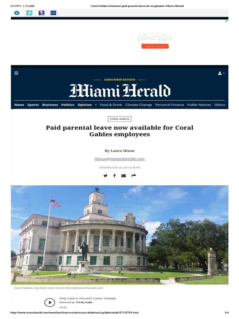 Coral Gables Introduces Paid Parental Leave For Employees - Miami ...