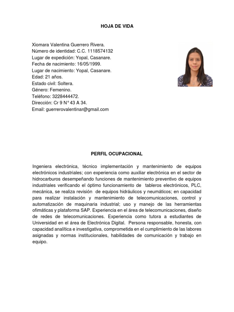1598452476-HOJA-DE-VIDA-VALENTINA-GUERRERO | PDF