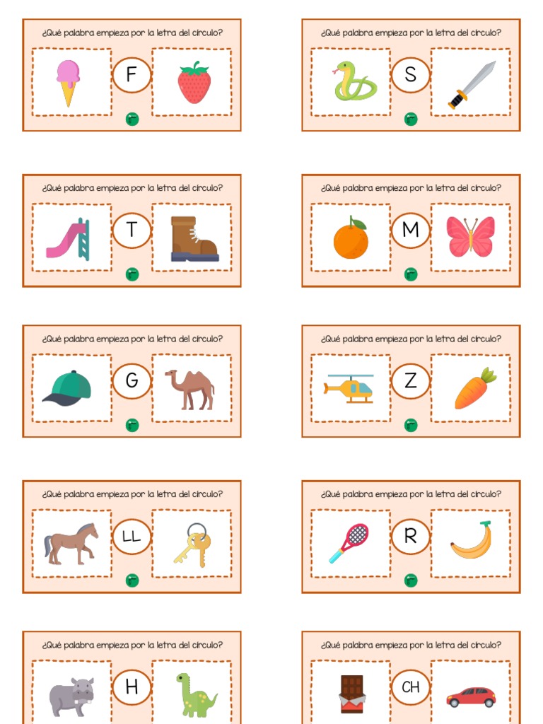 Tarjetas Letra Empieza | PDF