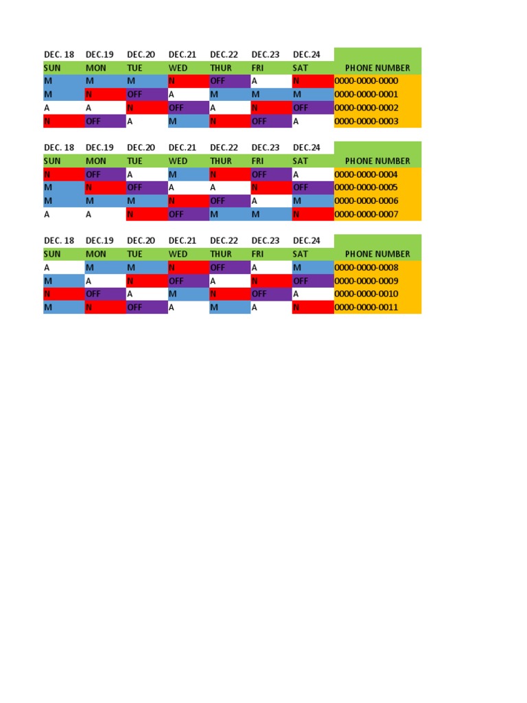 Office Cash Schedule December 2023 | PDF