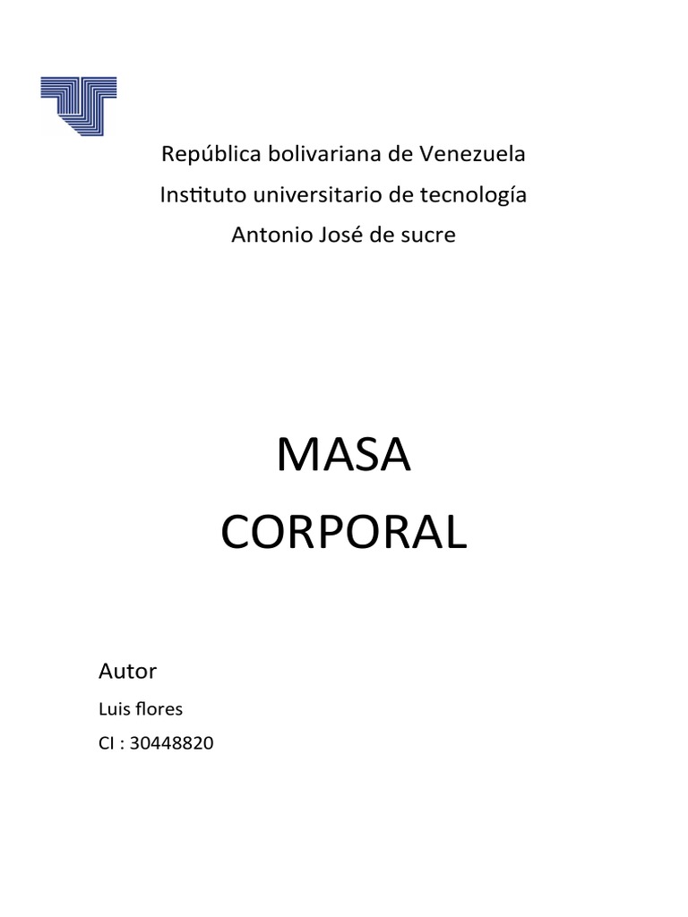 Masa Corporal Final | Descargar gratis PDF | Masa | Obesidad