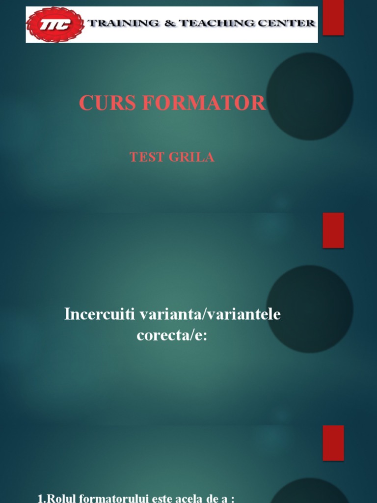 Test Grila Curs Formator | PDF