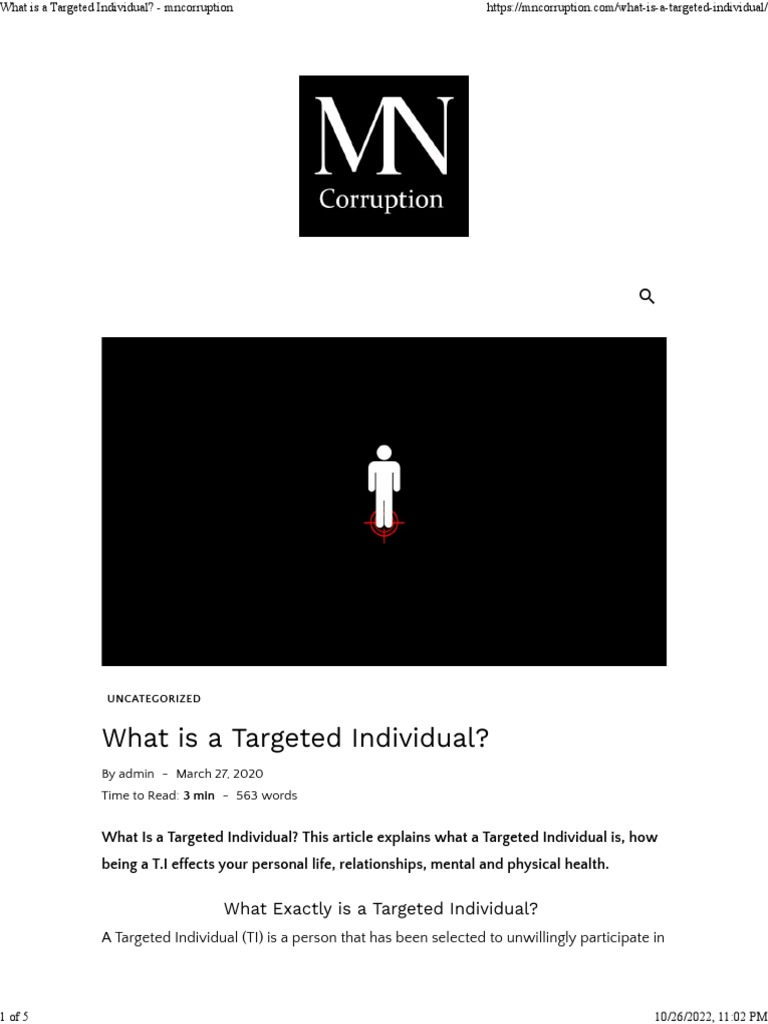 What Is A Targeted Individual? | PDF