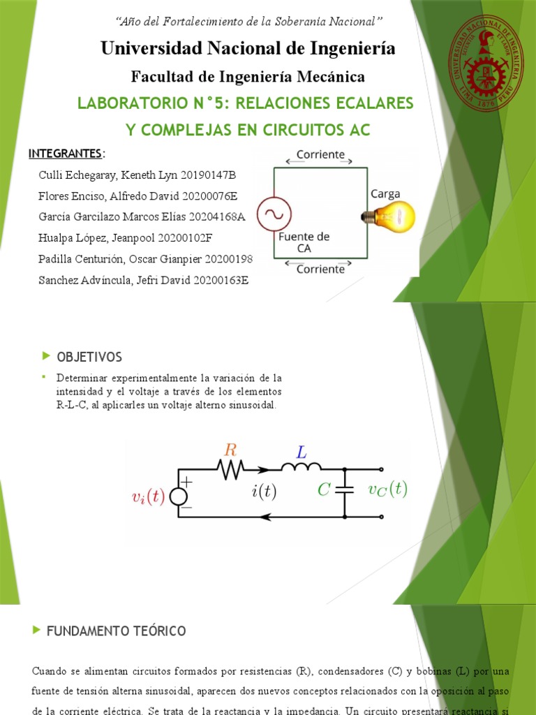 Sustentación de Laboratorio N5 | PDF | Impedancia eléctrica | Inductor