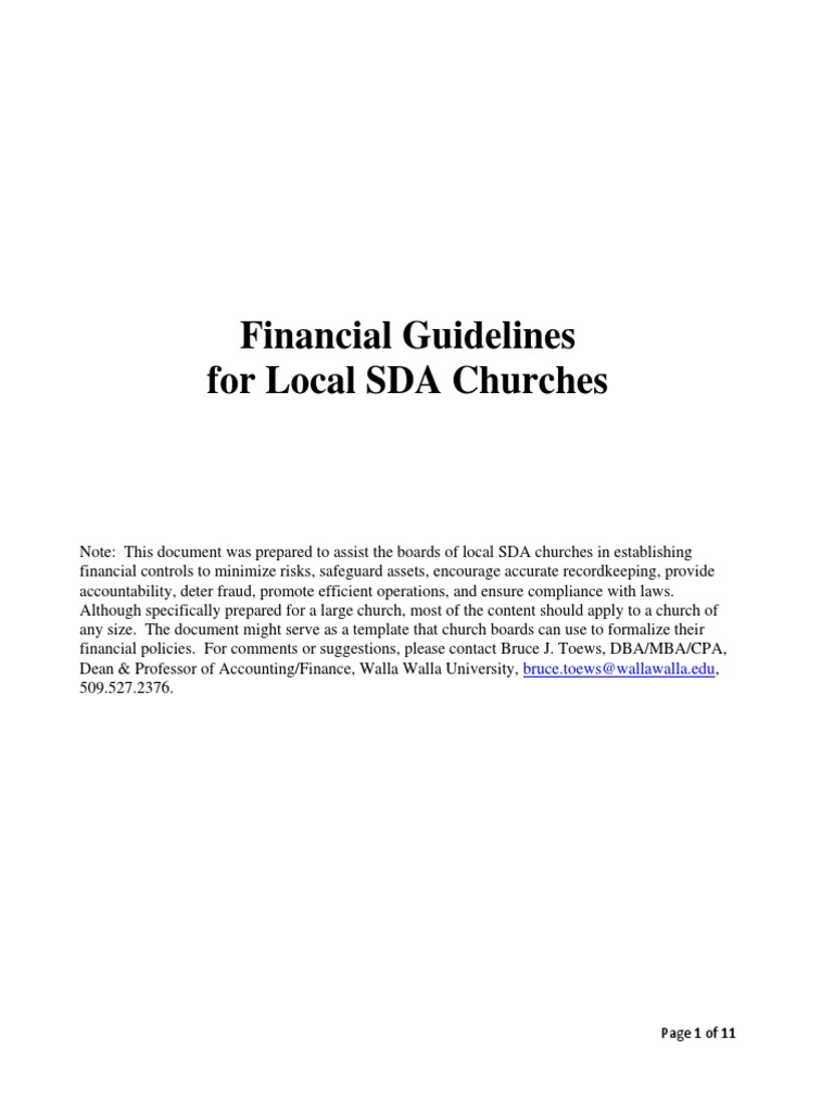 Financial Guidelines For Local SDA Churches 279 | Download Free PDF ...