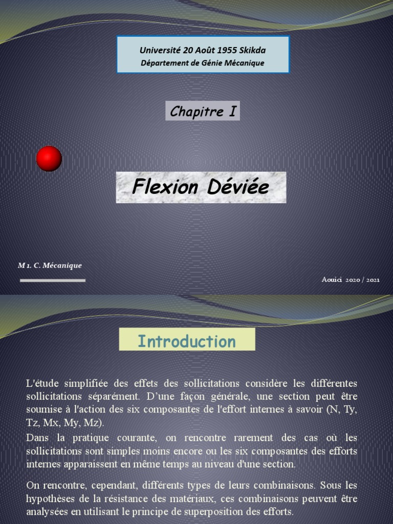 Flexion Déviée en Génie Mécanique | PDF | Flexion (matériau) | Physique appliquée et ...